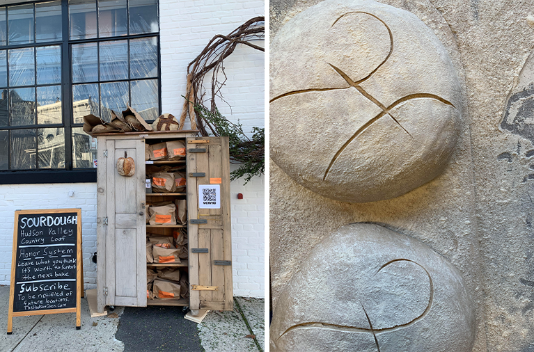 Hudson Oven: Sourdough bread hidden in a cabinet in the woods